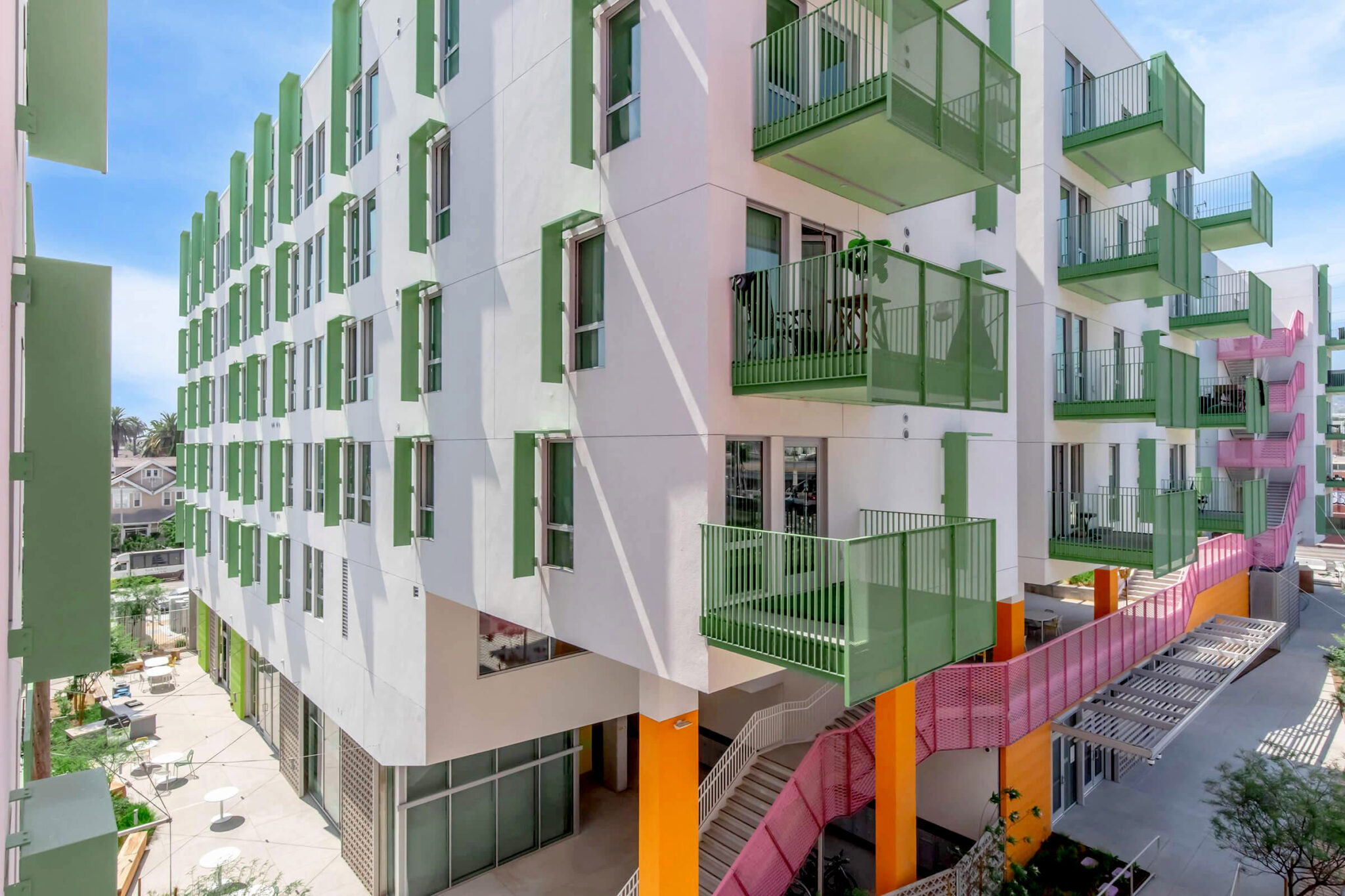 Multifamily Expanded Mesh Railing