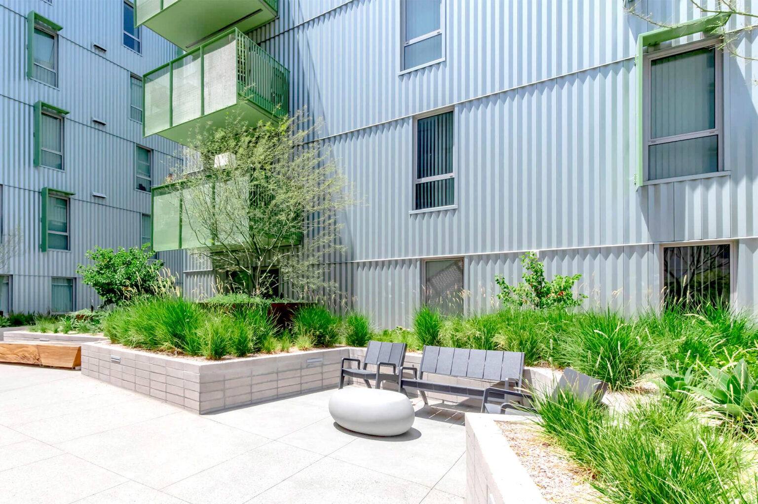 Multifamily Expanded Mesh Railing